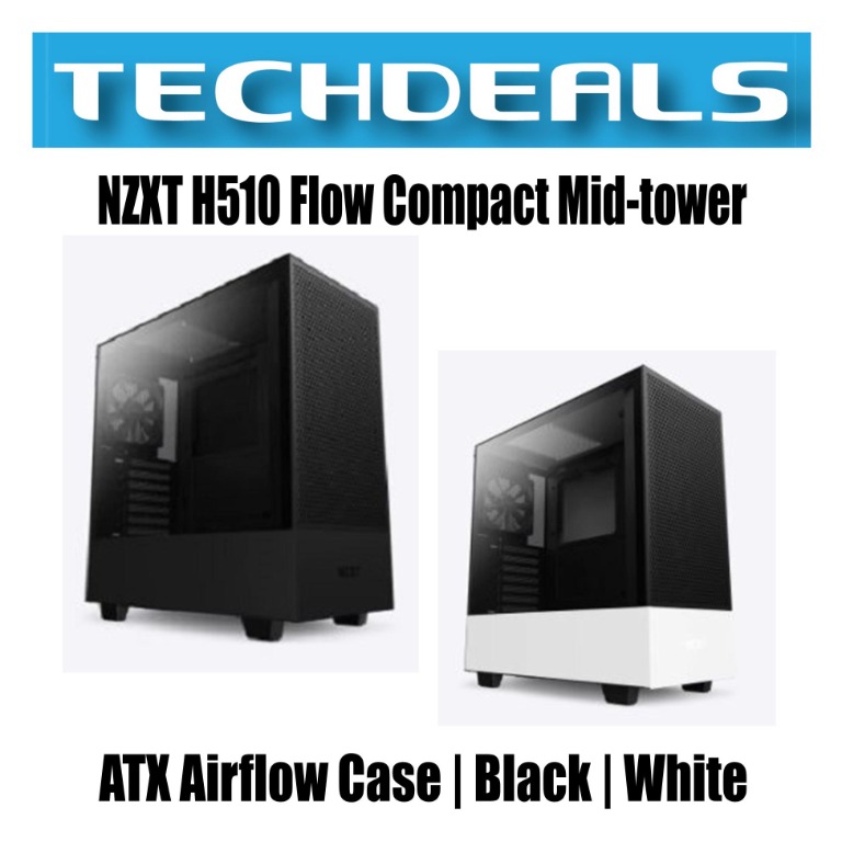 NZXT H510 Flow Compact Mid-tower ATX Airflow Case - Black | White ...