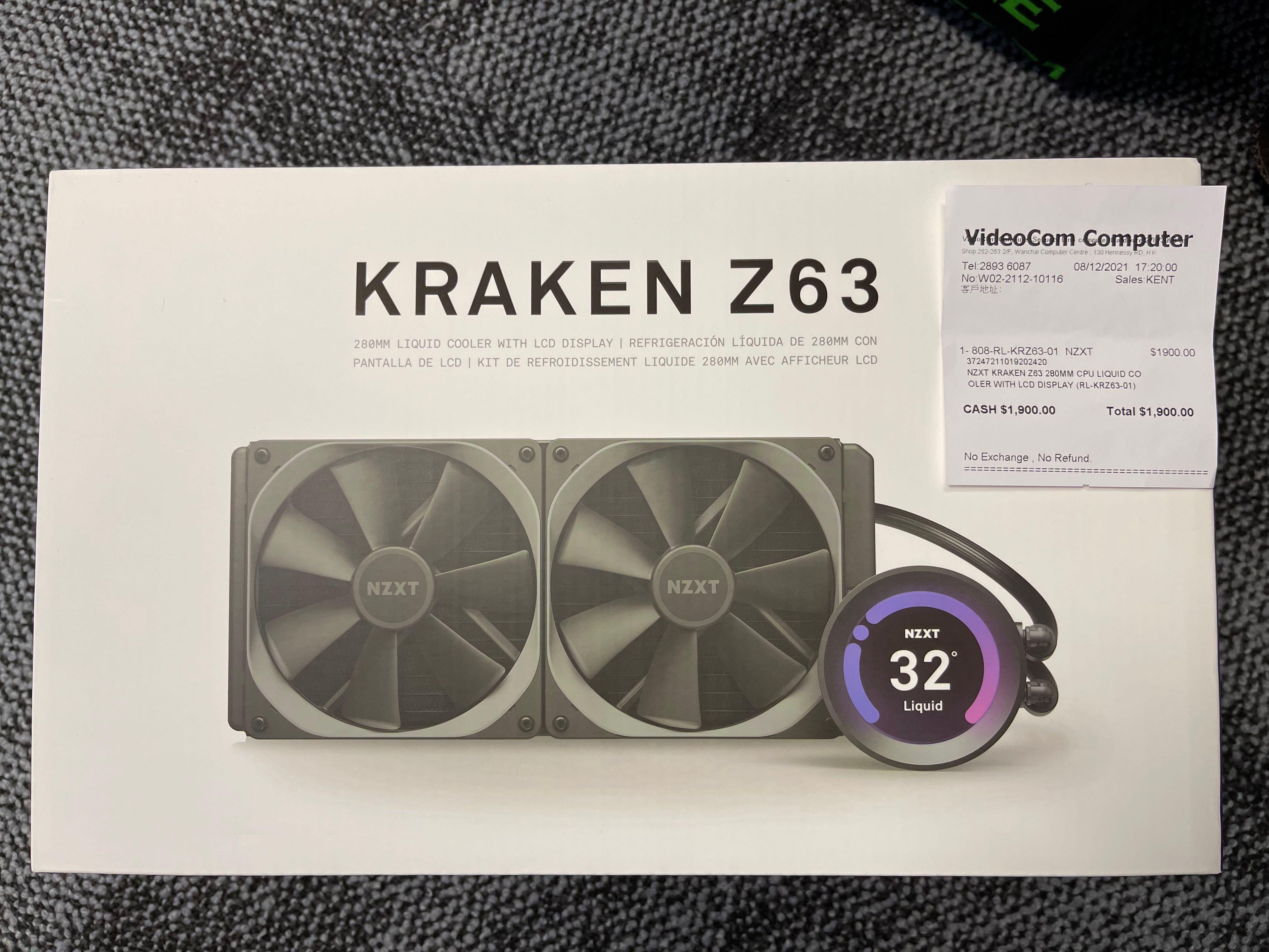 NZXT Kraken Z63 AIO cooler, 電腦＆科技, 電腦周邊及配件, 電腦周邊產品 - Carousell
