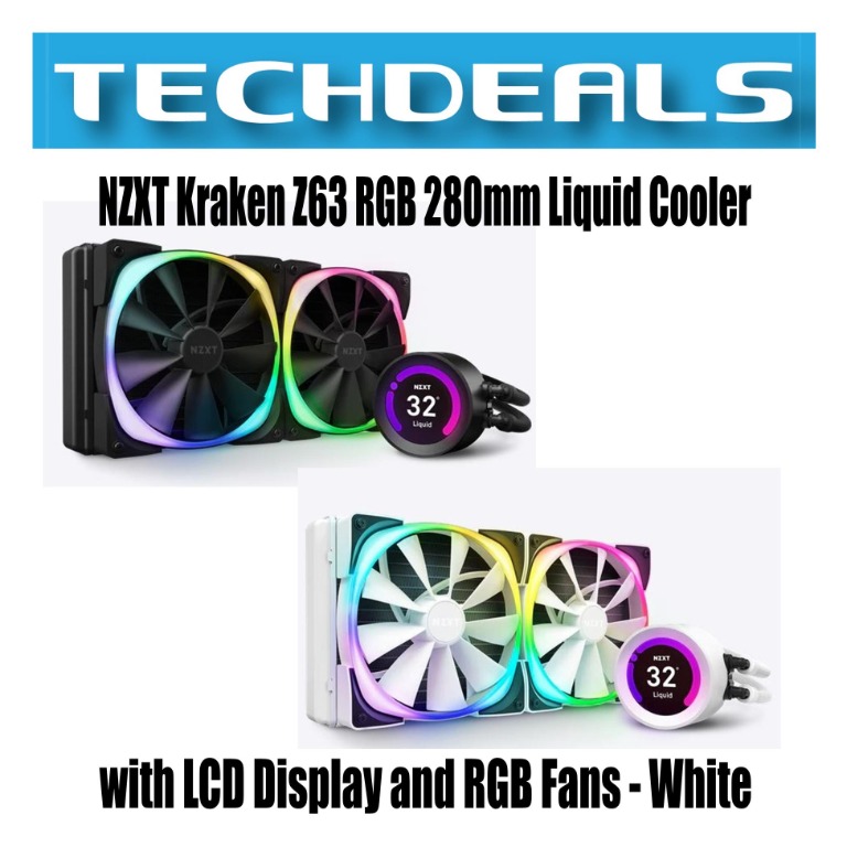 NZXT Kraken Z63 RGB 280mm Liquid Cooler with LCD Display and RGB Fans ...
