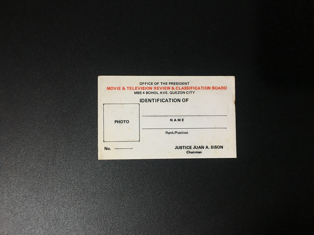 Old MTRCB ID Card (Unused), Hobbies & Toys, Memorabilia & Collectibles ...