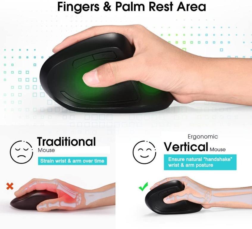 ONHAND! Ergonomic Wireless Mouse,Vertical Gaming Mouse -Ergonomic ...