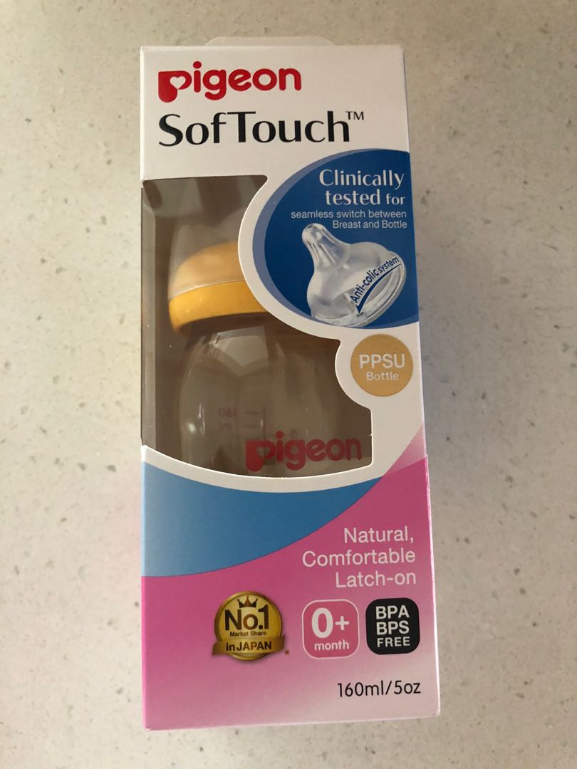 Pigeon SofTouch Peristaltic Plus Wide-Neck Ppsu Nursing Bottle, 160ml, Babies & Kids, Nursing ...