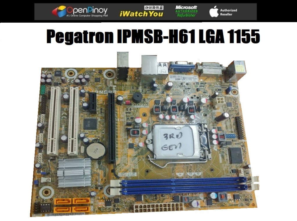 Pre-owned Pegatron IPMSB H61 Intel LGA 1155 DDR3 Motherboard, Computers & Tech, Parts ...