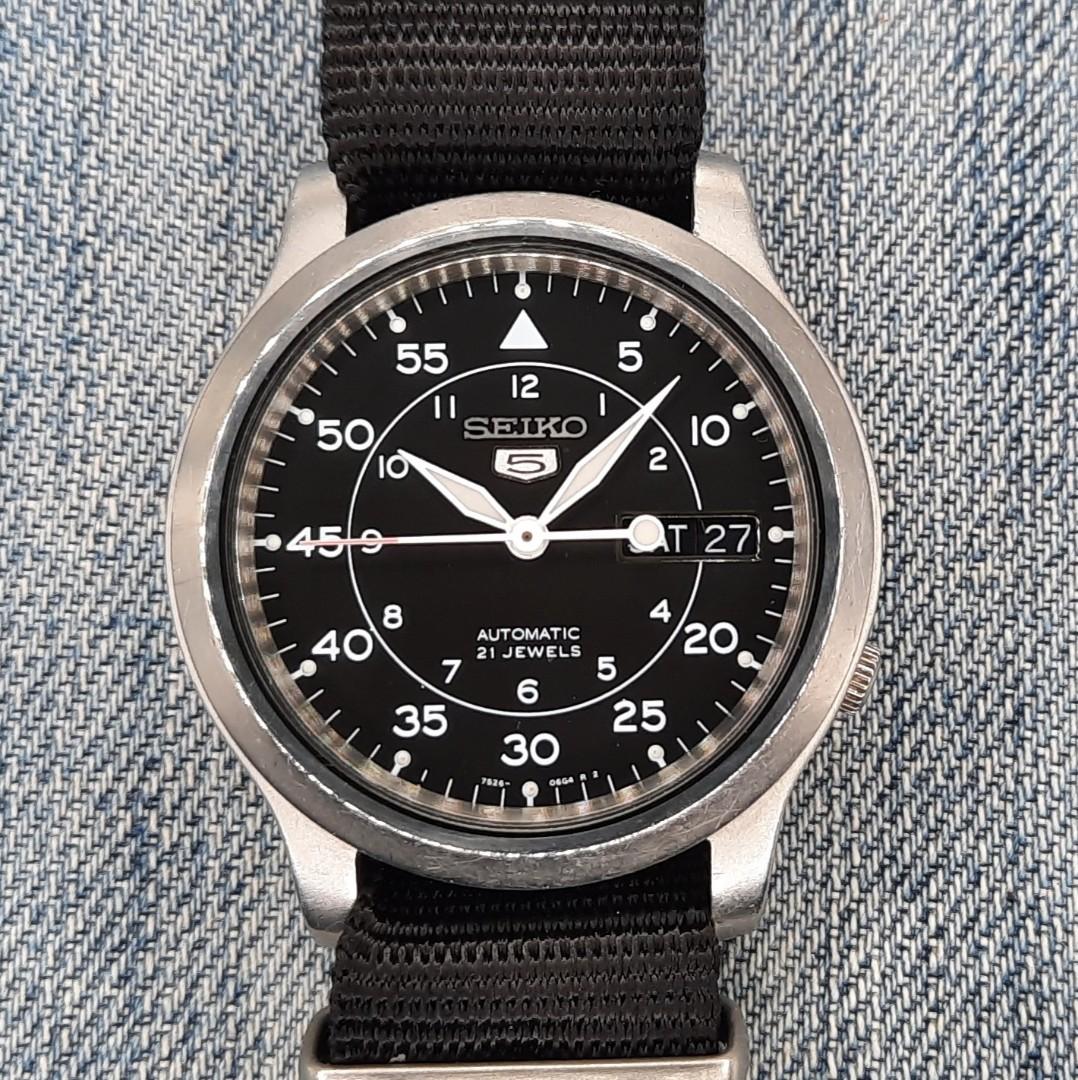 Seiko 5 7S26-02J0 "Military" Malaysia Movement 21 Jewels Automatic Men ...