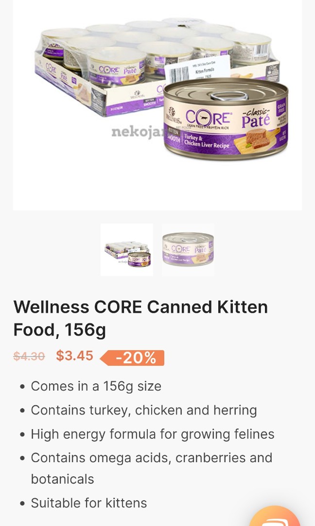 Wellness CORE Canned Kitten Food X 24, Pet Supplies, Pet Food on Carousell