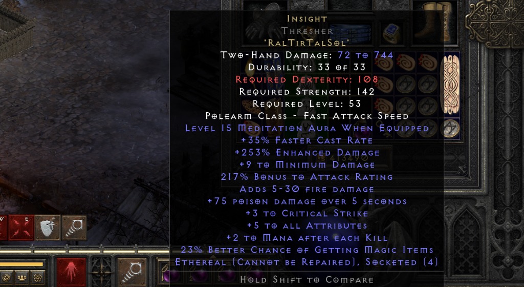 118 PC Diablo 2 Resurrected (D2R) 4 Sockets Ethereal Thresher for ...