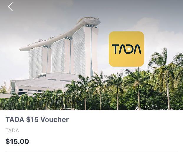 $15 TADA voucher, Tickets & Vouchers, Vouchers on Carousell