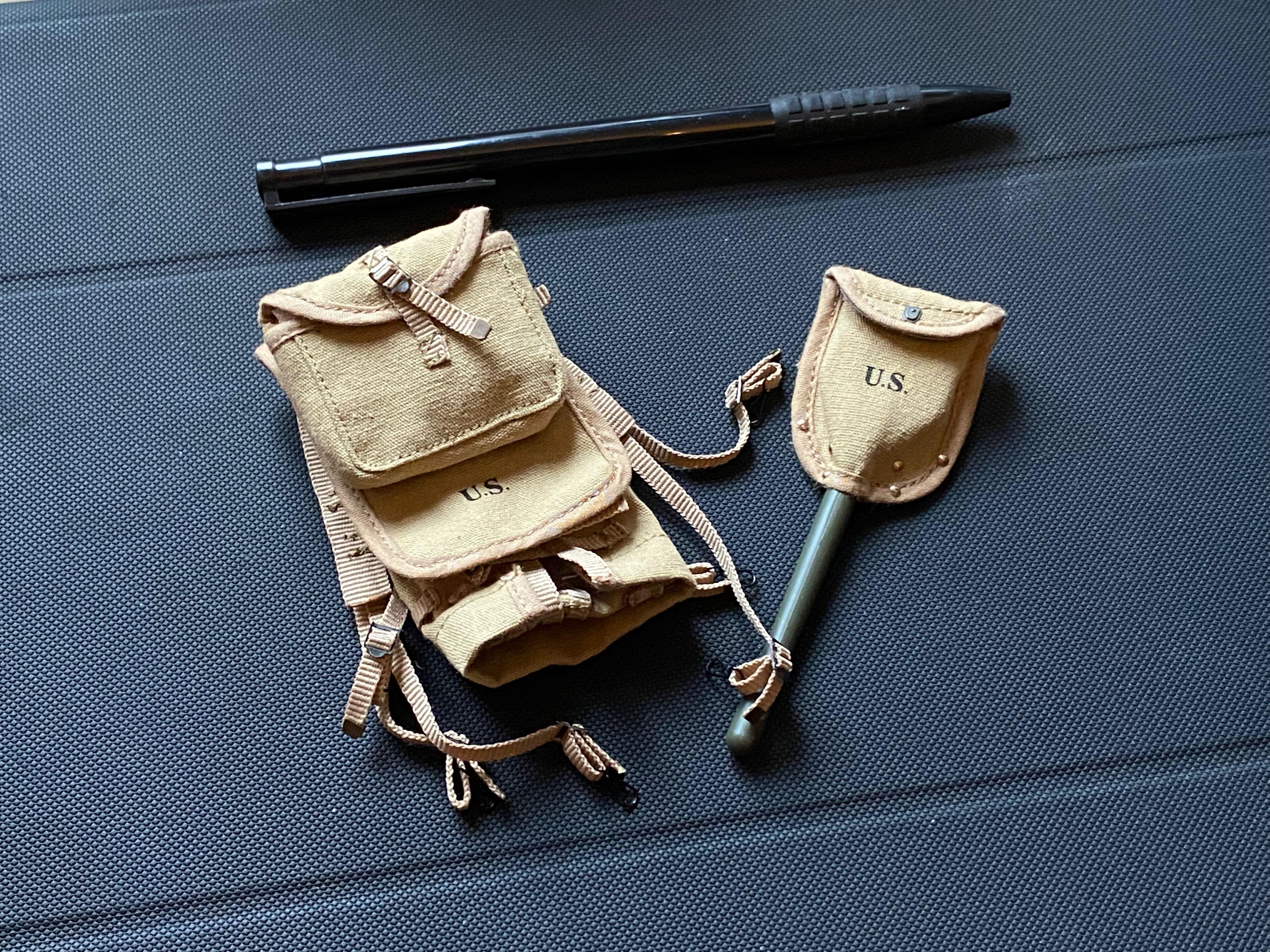 1/6 figure 散件軍事人偶 US Army WWii backpack & shovel 美軍二戰背包及鏟, 興趣及遊戲, 玩具 ...