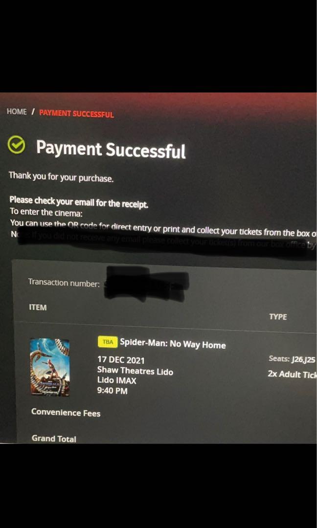 2x Spider-Man No Way Home Imax tickets, Tickets & Vouchers, Event ...