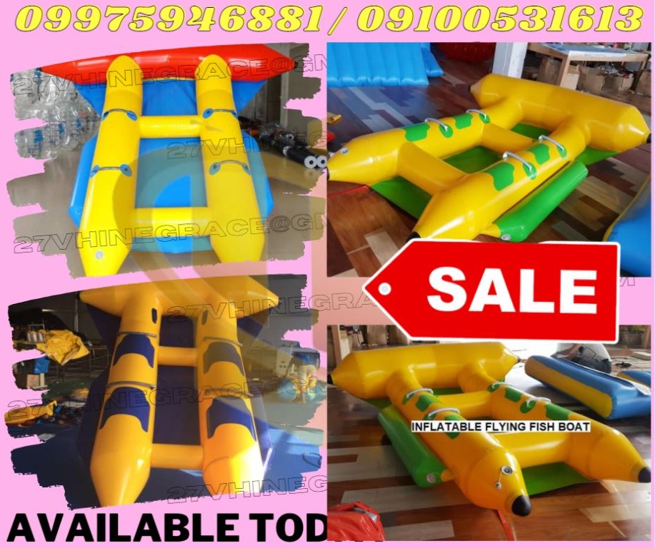 4 Persons Inflatable Flying Fish Boat, Sports Equipment, Sports & Games ...