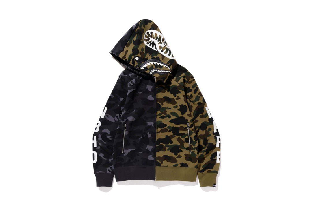 日本製 L BAPE x NEIGHBORHOOD Bape X NBHD SHARK FULL ZIP HOODIE, 男裝, 上身及套裝 ...