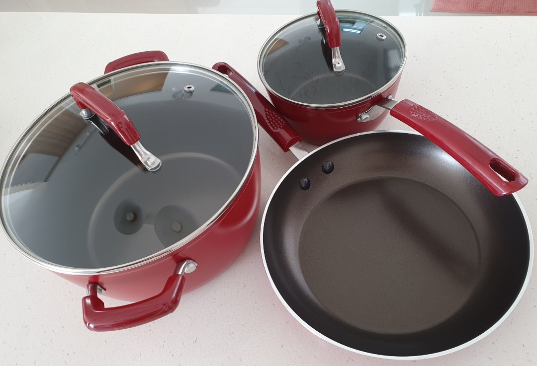 ASD Titan Red (HPTR5 ) 5-PC NON-STICK COOKWARE SET, Furniture & Home ...