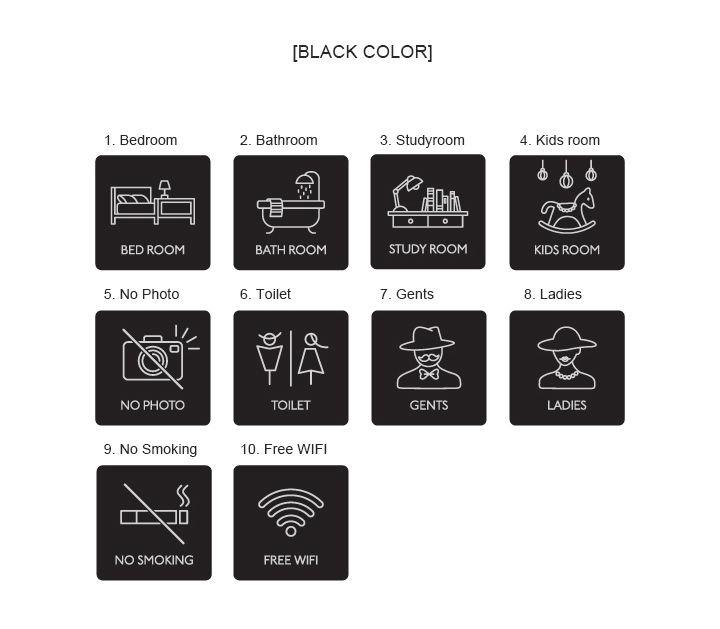 [Dekorea] Sandwich Door Sign Square Plate / EVA Notice Plate / Small ...