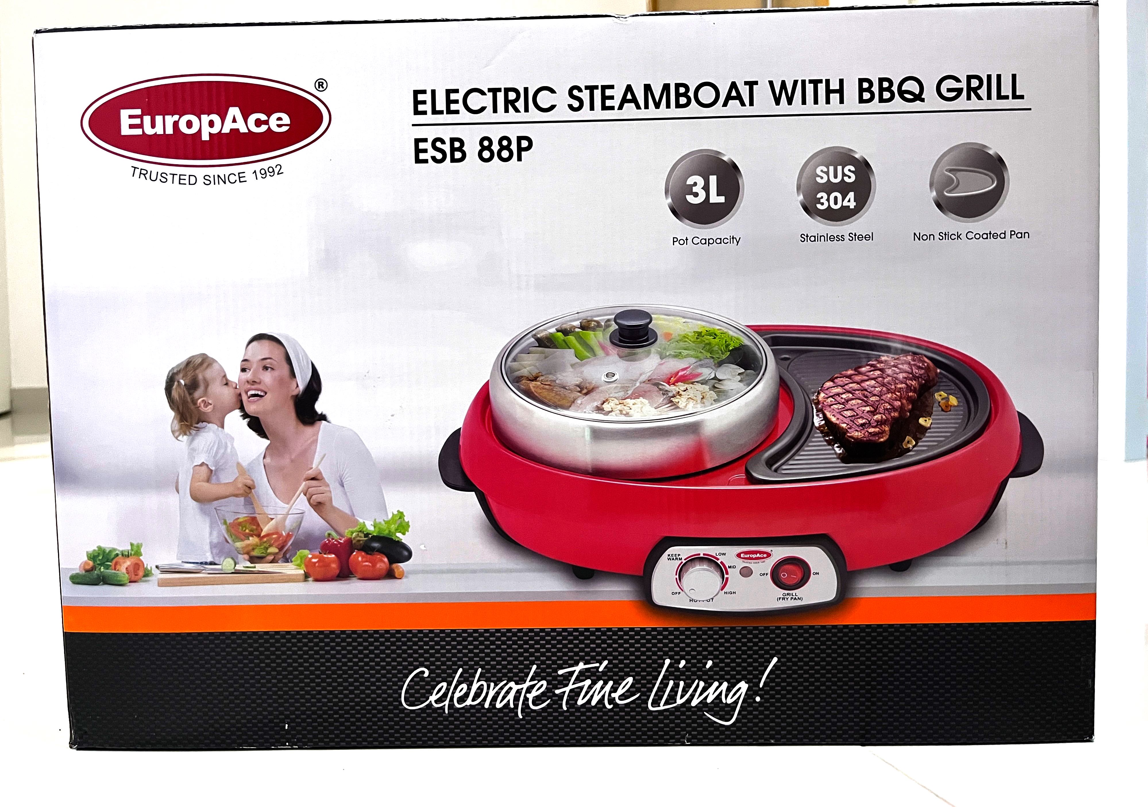 EuropAce electric steamboat with BBQ grill, TV & Home Appliances ...