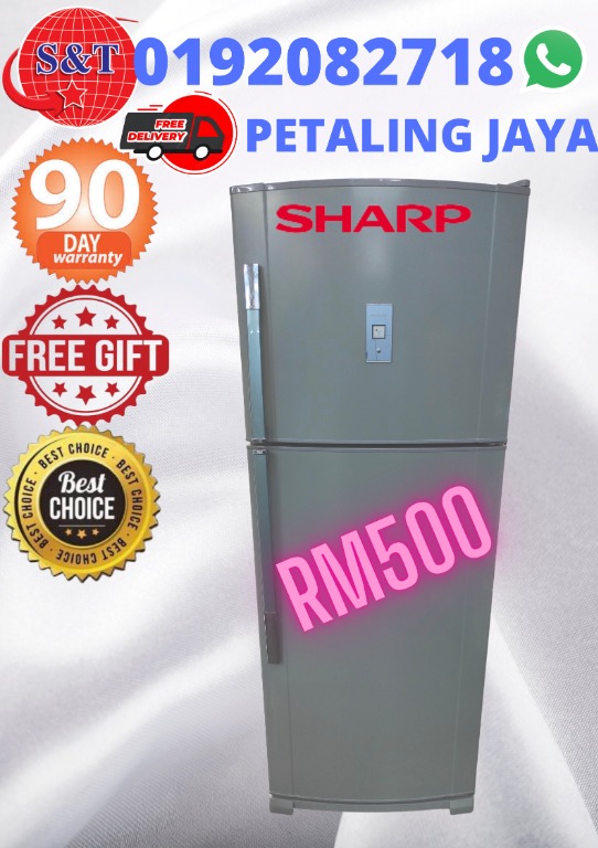 FRIDGE DOUBLE DOOR SHARP GREY, TV & Home Appliances, Kitchen Appliances ...