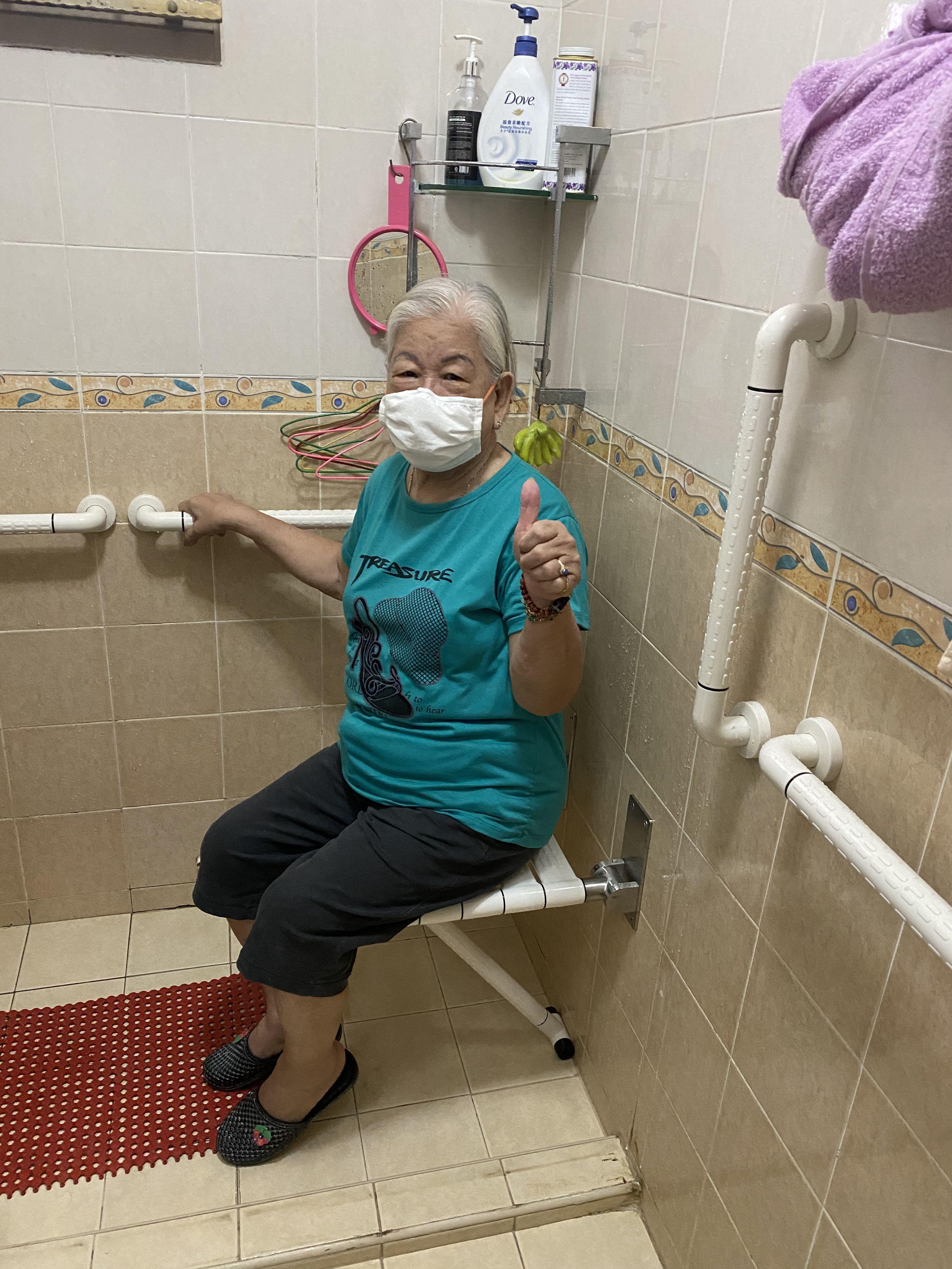 Wall Mounted Foldable Shower Chair, Shower Chair & Grab Bars ( with ...