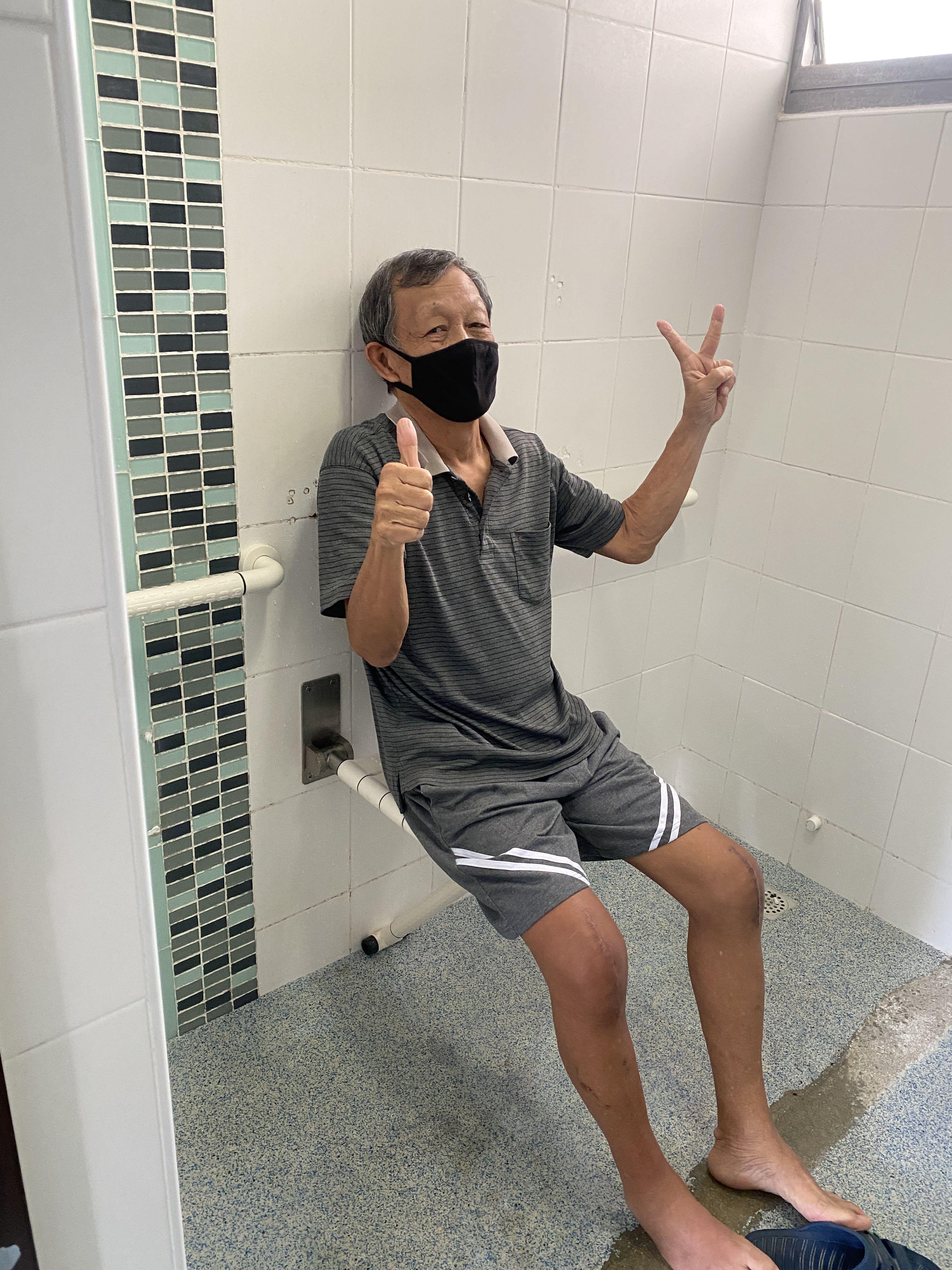 Wall Mounted Foldable Shower Chair, Shower Chair & Grab Bars ( with ...