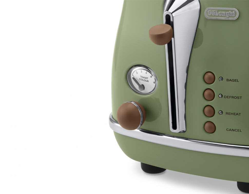 Icona Vintage Olive Green 2-Slice Toaster (Lid) - Toasters, TV & Home ...