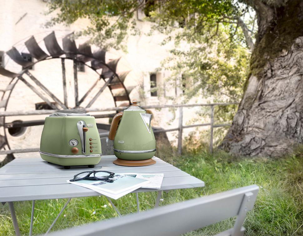 Icona Vintage Olive Green 2-Slice Toaster (Lid) - Toasters, TV & Home ...