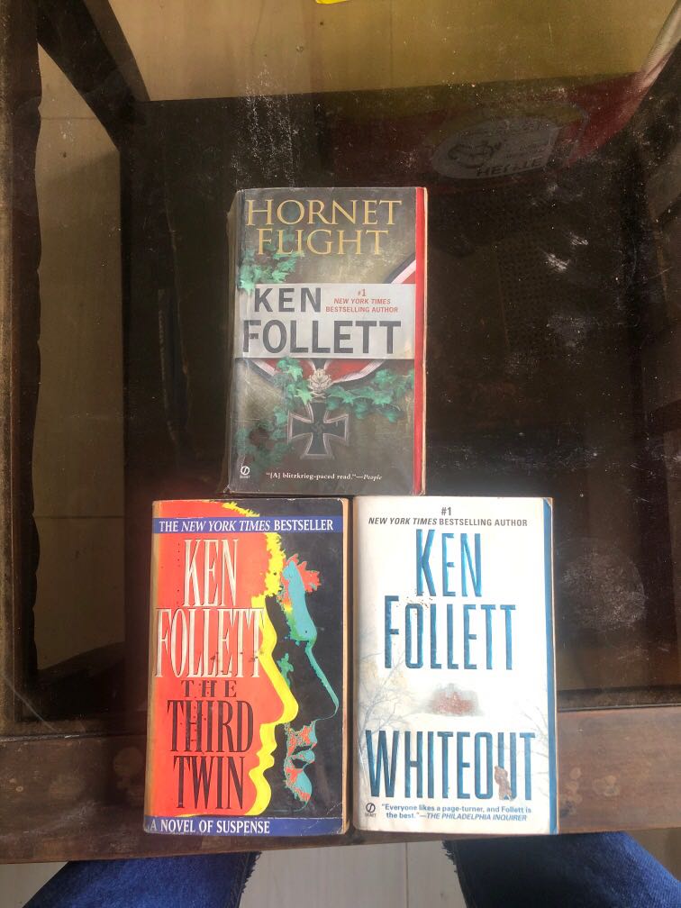 Ken Follett Novels (The Third Twin, Whiteout, Hornet Flight), Hobbies ...