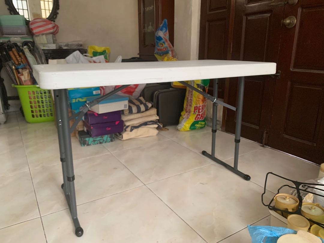 Lifetime 4ft Adjustable Height Table, Furniture & Home Living ...