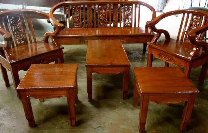 Mahogany Wooden Sala set, Furniture & Home Living, Furniture, Sofas on ...