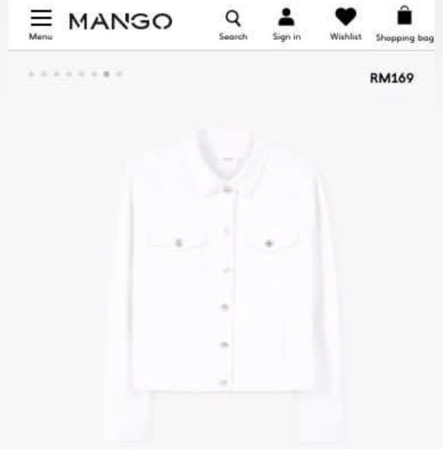 [Mango] White Denim Jacket, Women's Fashion, Coats, Jackets and ...