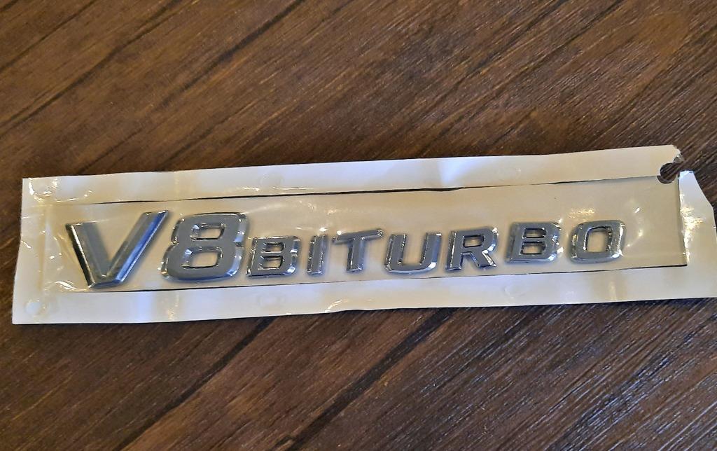 Mercedes Benz V8 Biturbo Emblem Logo Chrome, Auto Accessories on Carousell