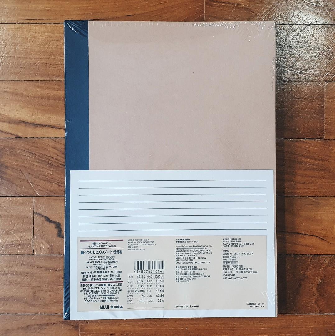 Muji Lined B5 Notebooks Set of 5, Hobbies & Toys, Stationery & Craft, Stationery & School ...