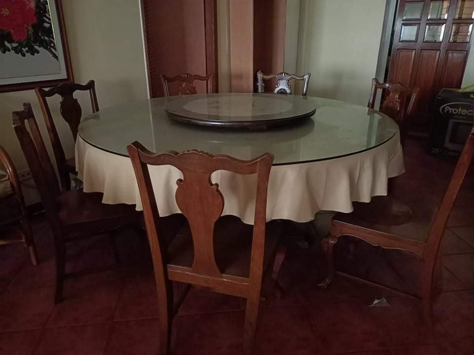 Narra Round Dining Table, Furniture & Home Living, Furniture, Tables ...