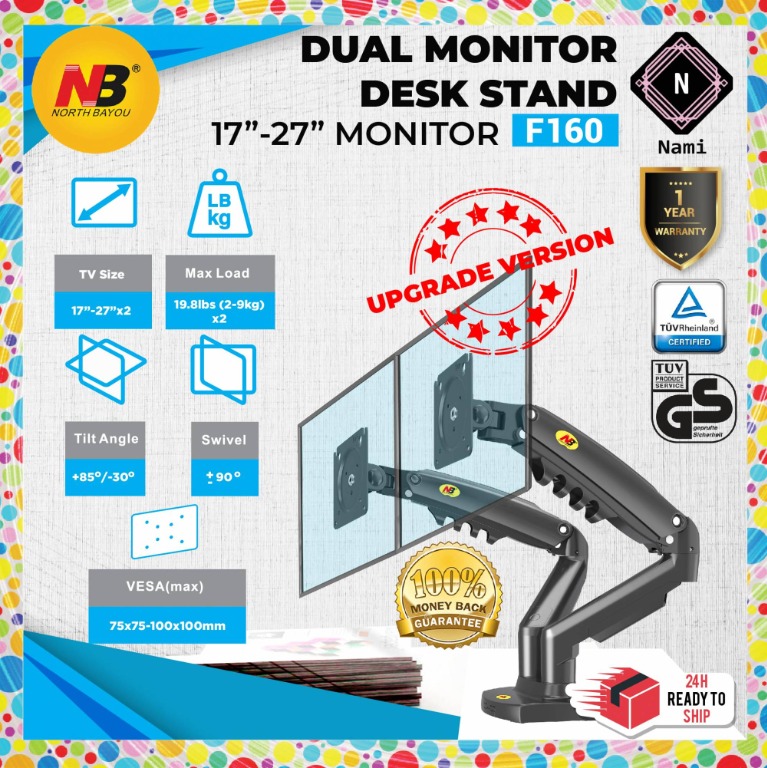 NB-F160 Dual Monitor Desktop Mount 17" - 27", Computers & Tech, Parts ...