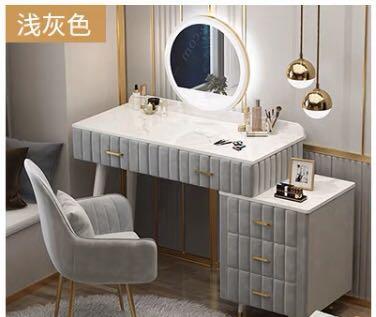 [READY STOCK] 100cm Dressing table with LED mirror, side cabinet & sofa ...