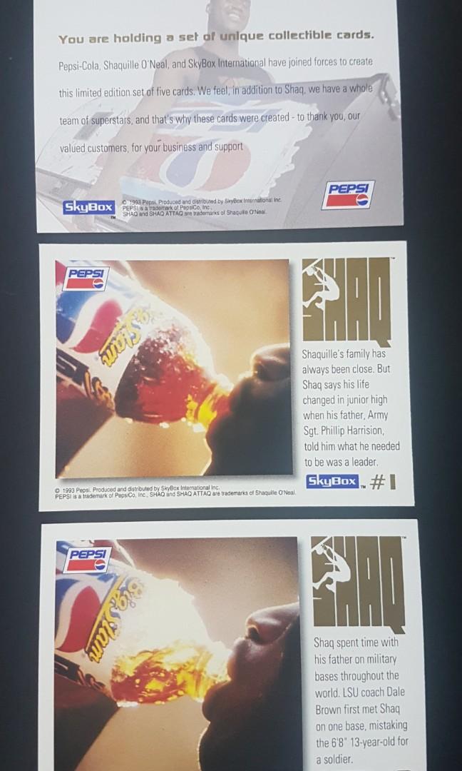 Shaquille O'neal Pepsi Cards, Hobbies & Toys, Toys & Games on Carousell