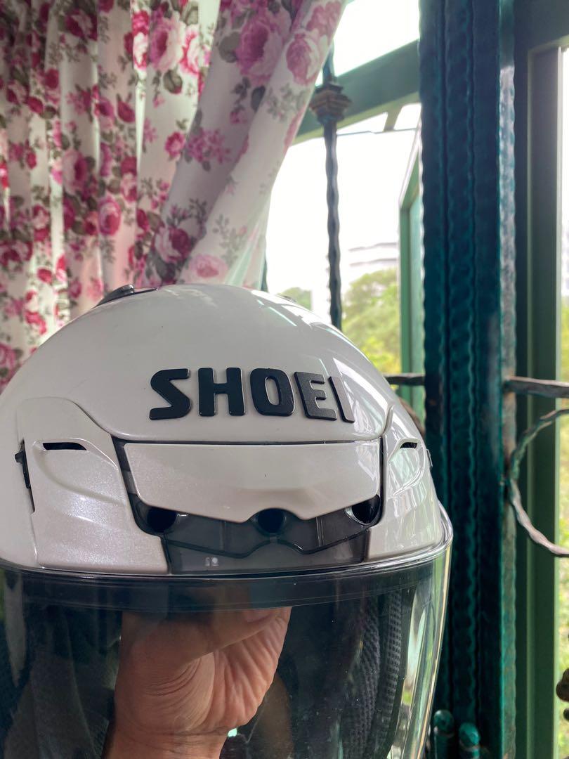 Shoei J force 3 helmet pearl white L, Motorcycles, Motorcycle Apparel ...