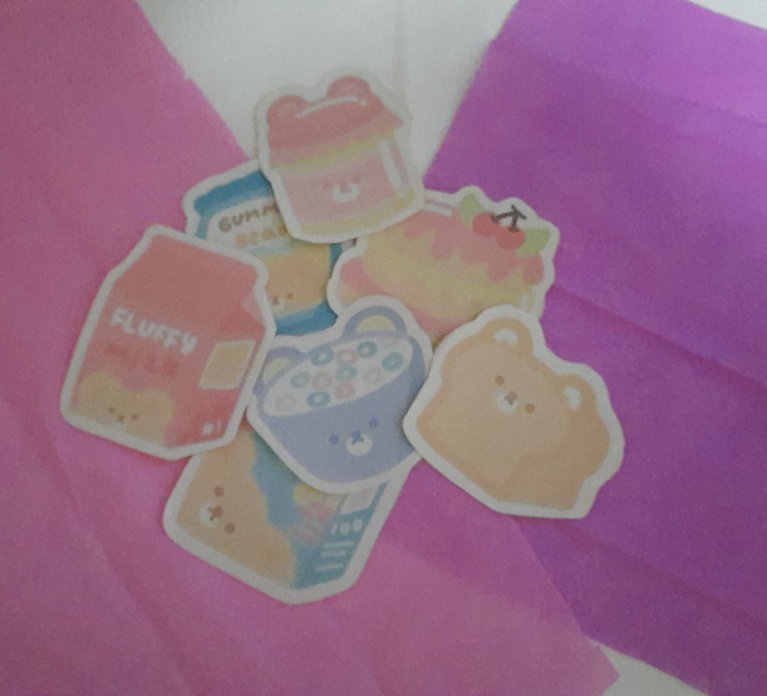 Snacks time! Sticker pack, Hobbies & Toys, Stationery & Craft, Art ...