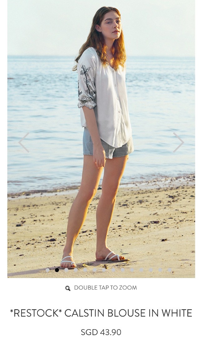 TCL Calstin Blouse in White, Women's Fashion, Tops, Blouses on Carousell