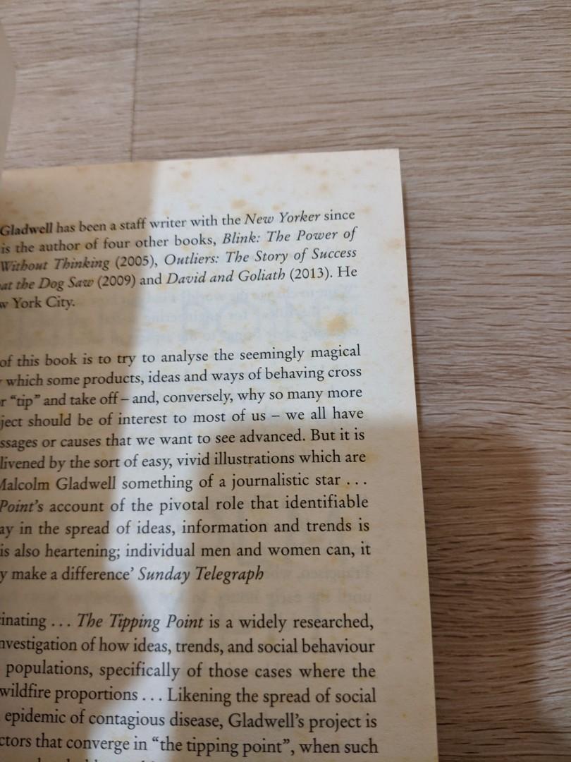 The tipping point - Malcolm Gladwell, Hobbies & Toys, Books & Magazines ...