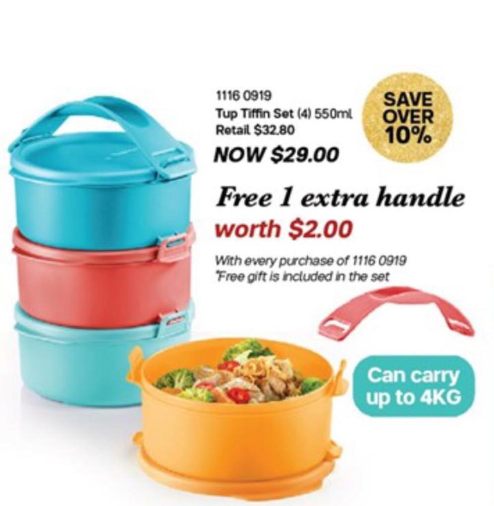 Tupperware tiffin set(4), Furniture & Home Living, Kitchenware ...