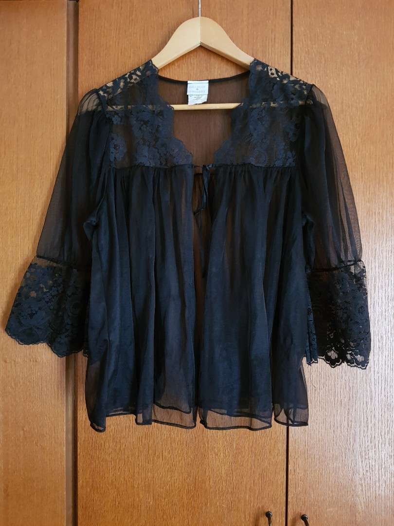 Vintage Gilligan O'Malley Lace & Nylon Robe Lingerie Negligee Nightgown ...