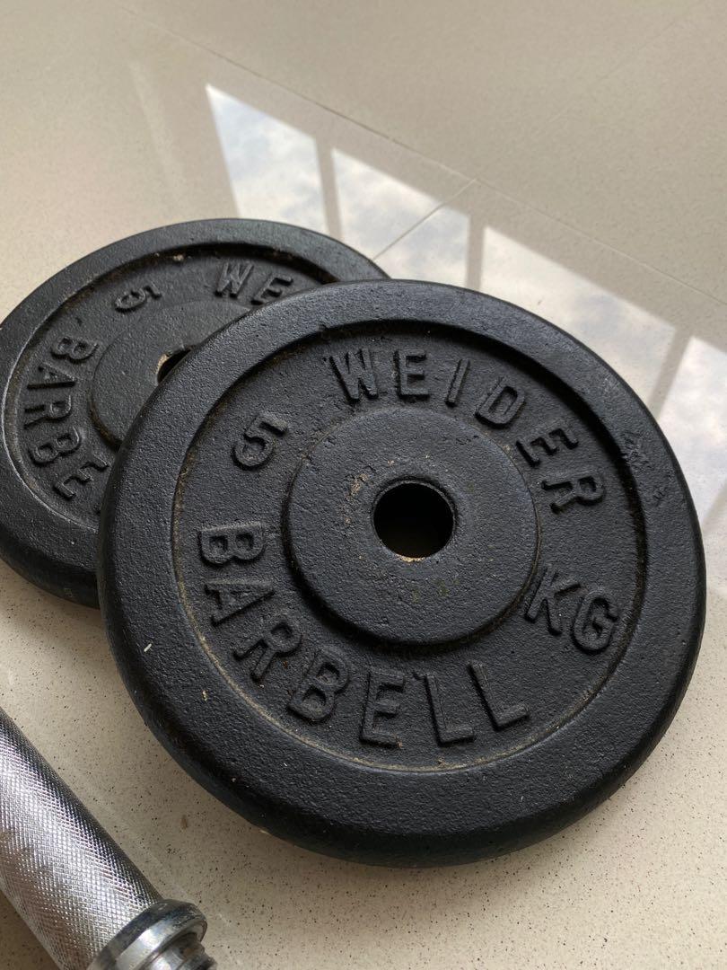 Weider Barbell 5KG, Sports Equipment, Exercise & Fitness, Weights ...