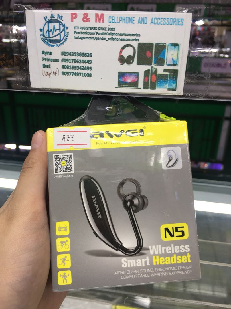 Wireless smart headset AWEI brand, Audio, Earphones on Carousell