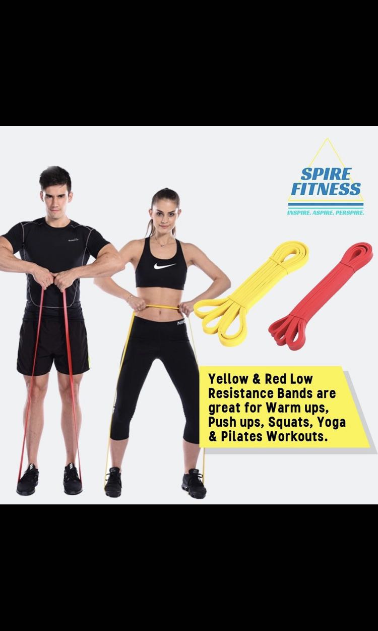 Yellow resistance band, Sports Equipment, Exercise & Fitness, Toning ...