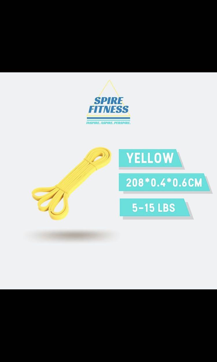 Yellow resistance band, Sports Equipment, Exercise & Fitness, Toning ...