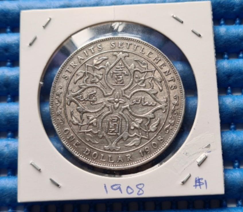 1908 Straits Settlements King Edward VII $1 One Dollar Silver Coin, Hobbies & Toys, Memorabilia ...