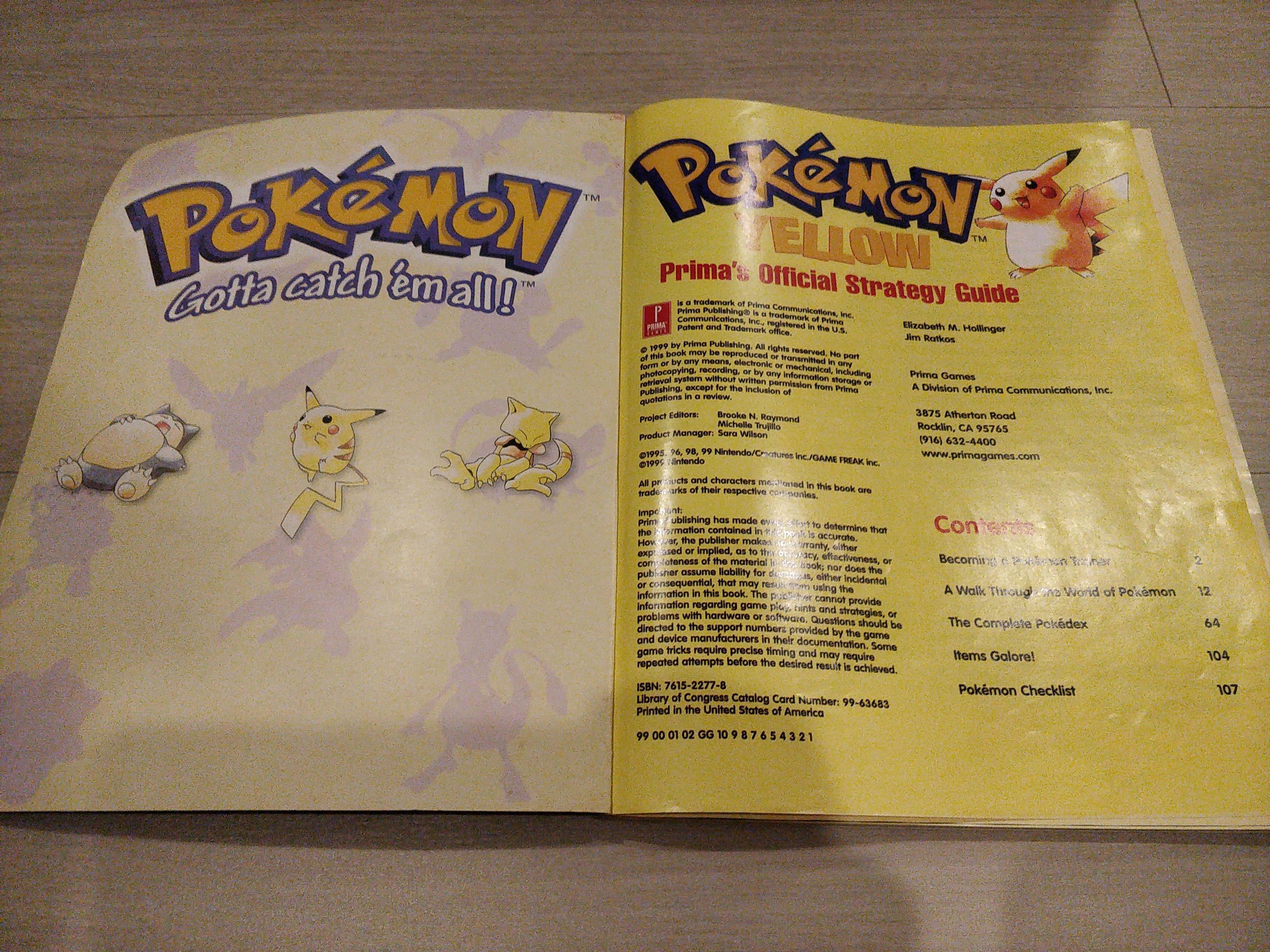 1999 Prima's Official Pokemon Strategy Guide Special Pikachu Edition ...