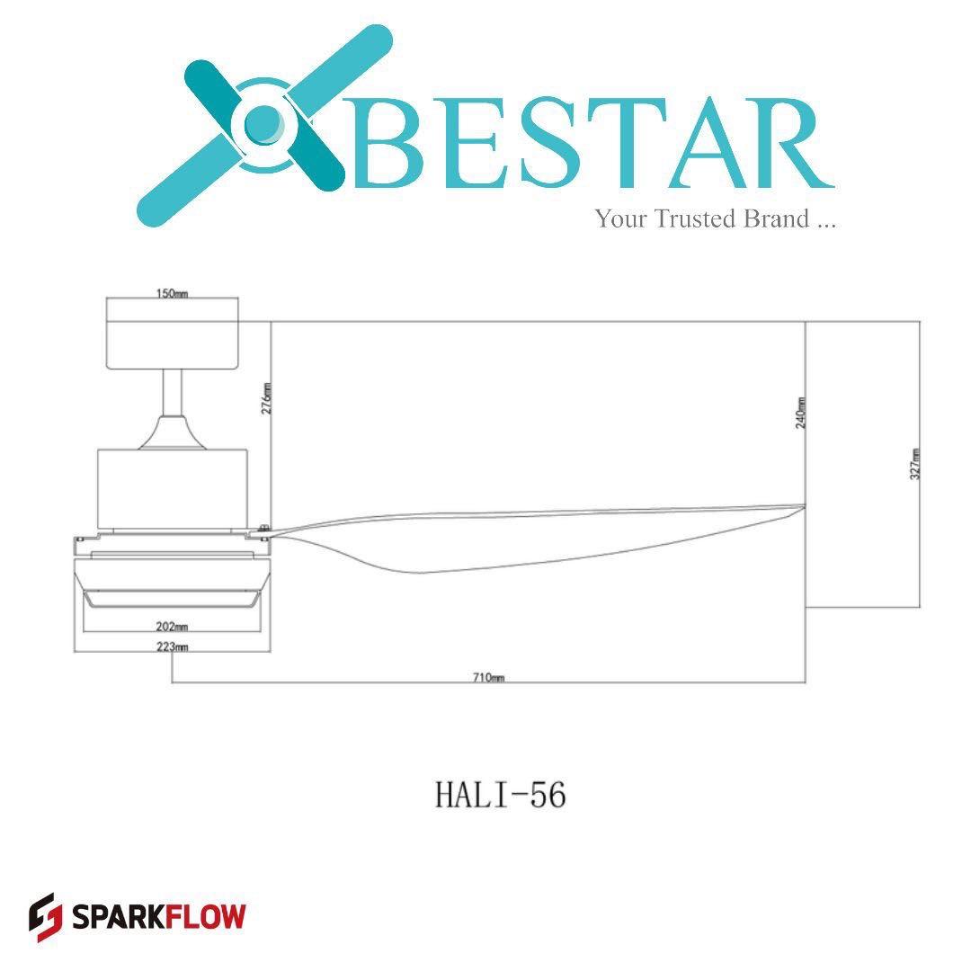 $20! Bestar Hali 56” dc fan with remote control, 3 tone lights, 6 ...