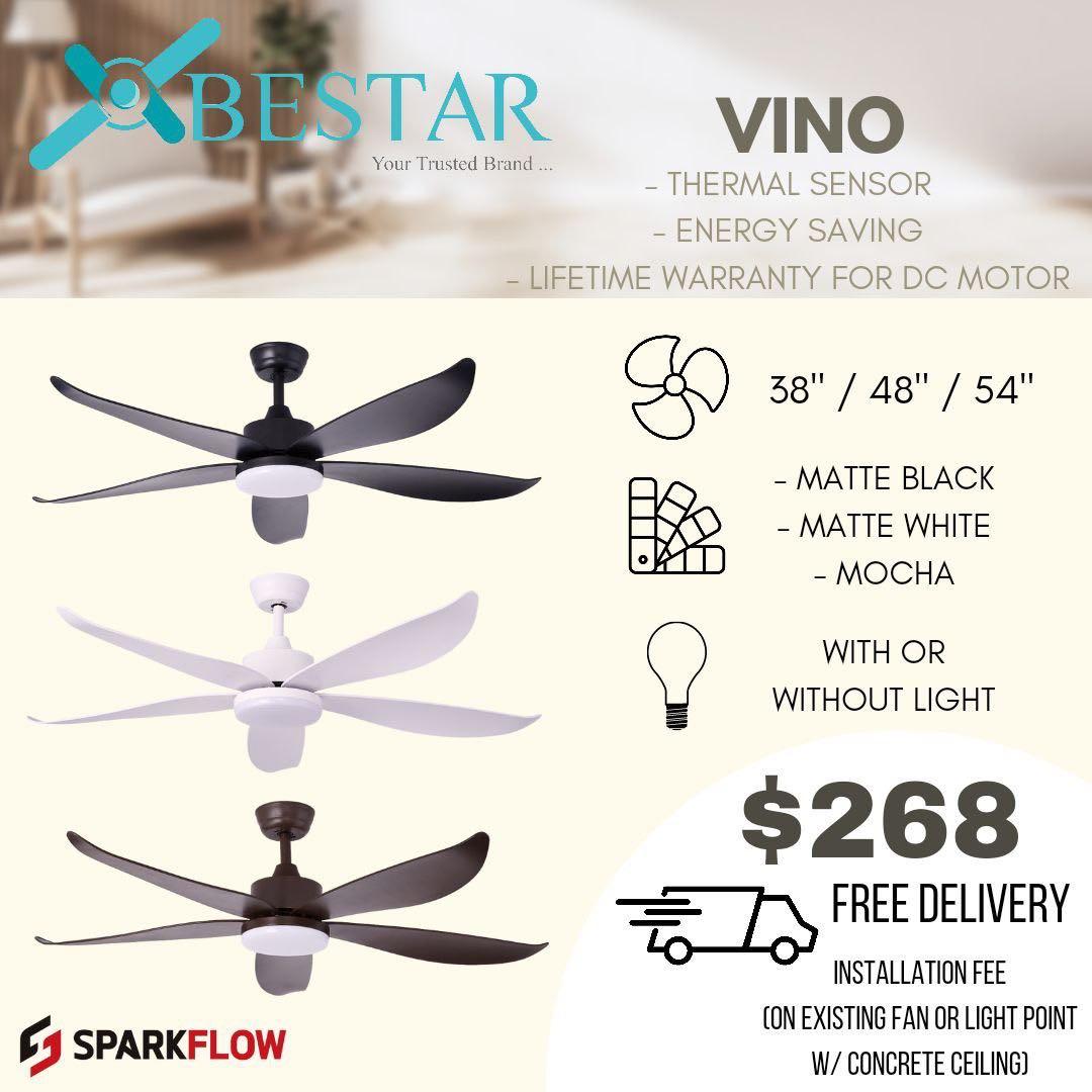$20! Bestar model vino dc fan 38 / 48/ 54in tri tone light remote ...