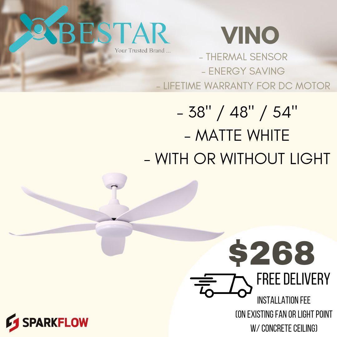 $20! Bestar model vino dc fan 38 / 48/ 54in tri tone light remote ...