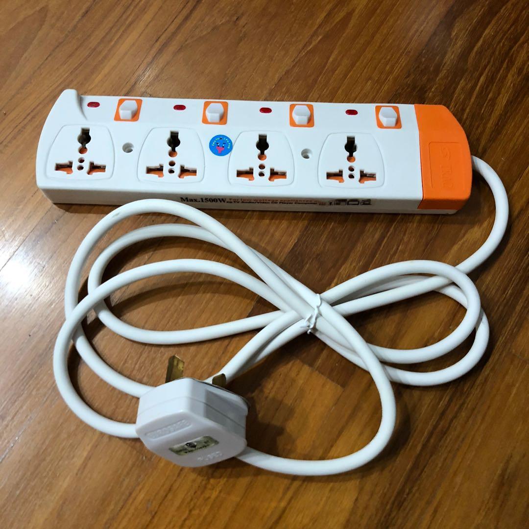 4 way extension cord, TV & Home Appliances, Electrical, Adaptors ...