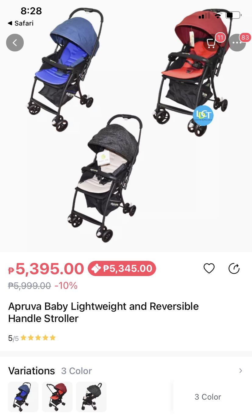 Apruva Reversible Handle Stroller with Free walker and bouncing seat ...